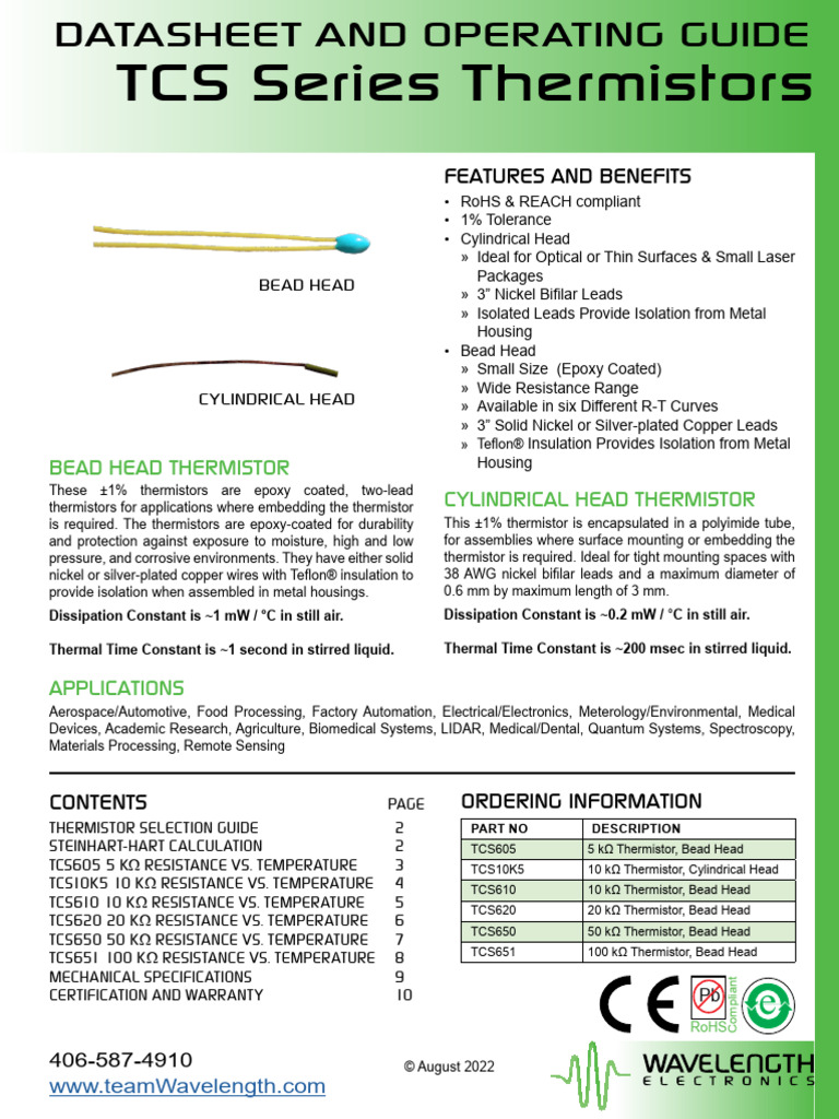 tcs-series-thermistors | PDF | Electrical Resistance And Conductance