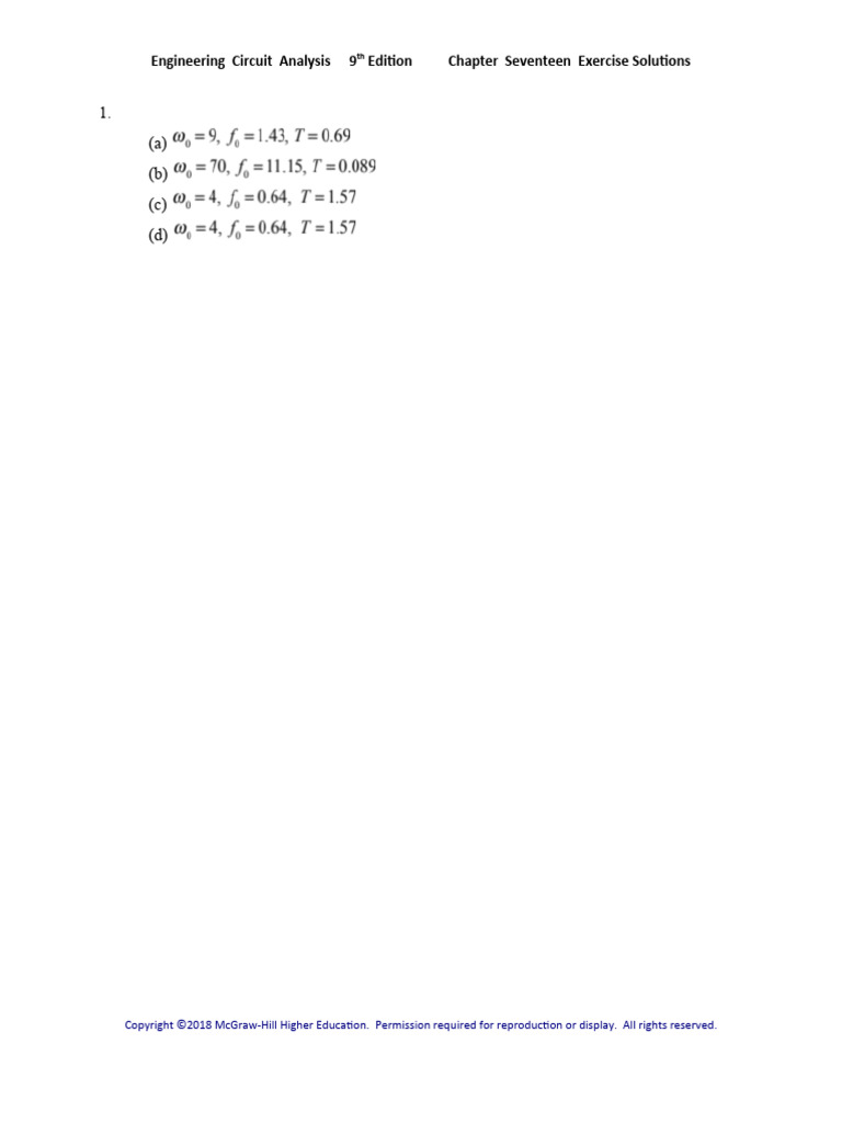 Engineering - Circuit - Analysis - 9th Solutions - CH - 17 | PDF ...