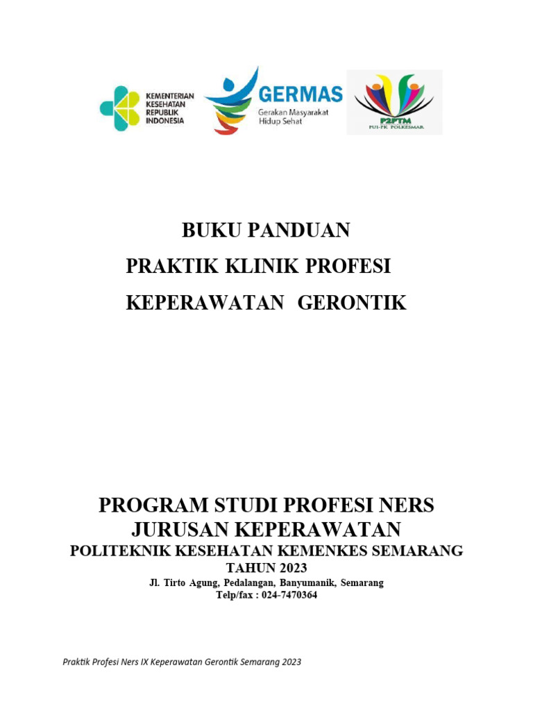 Panduan Praktek Profesi Kep Gerontik Ners Ix 2023 | PDF