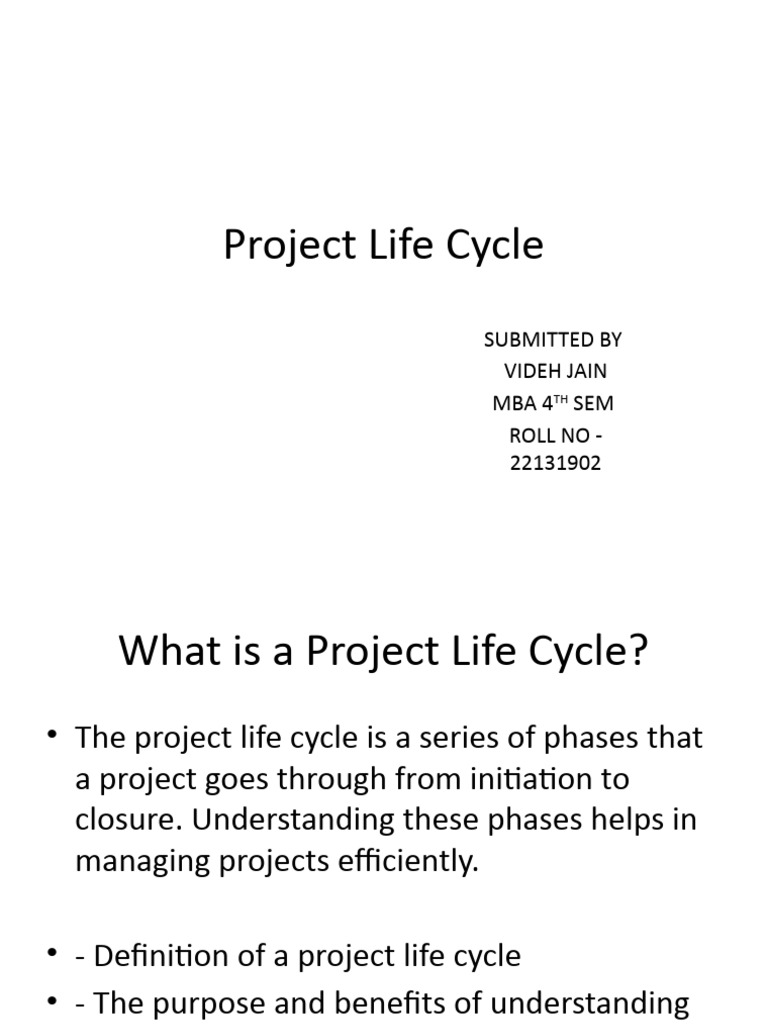Project Life Cycle Presentation | PDF | Project Management | Business