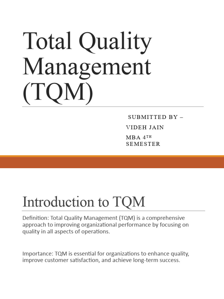 TQM Presentation | PDF