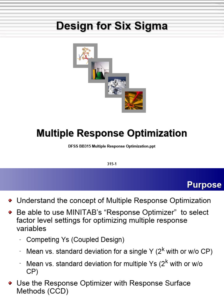 DFSS BB315 Multpile Resp | PDF | Standard Deviation | Design For Six Sigma