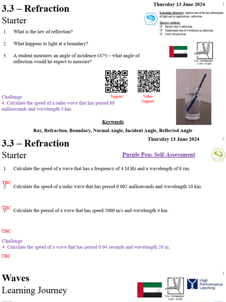 10 - Refraction | PDF | Refraction | Waves