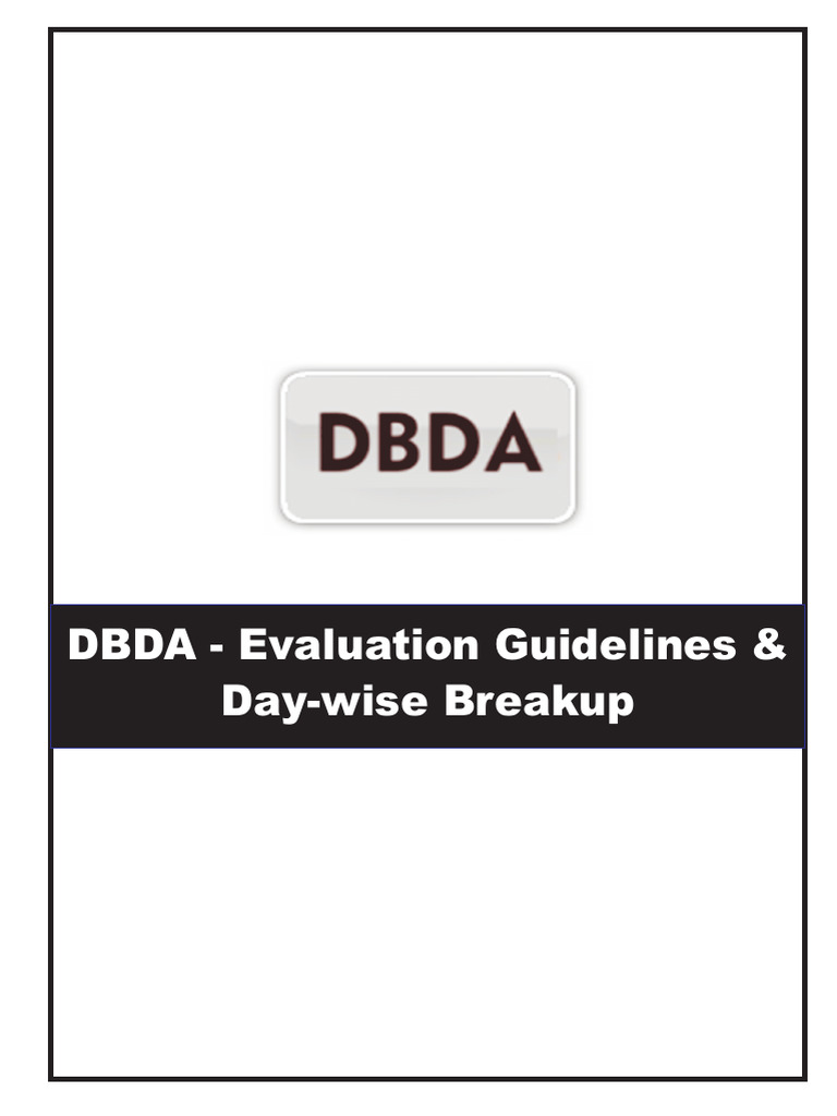 PG DBDA Evaluation Guidelines and Daywise Breakup Sept 2021 | PDF ...