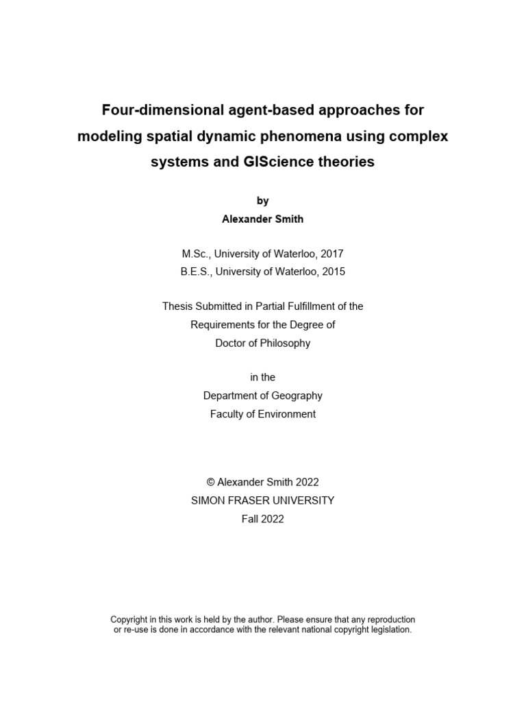 Etd 22157 | PDF | Geographic Information System | Agent Based Model