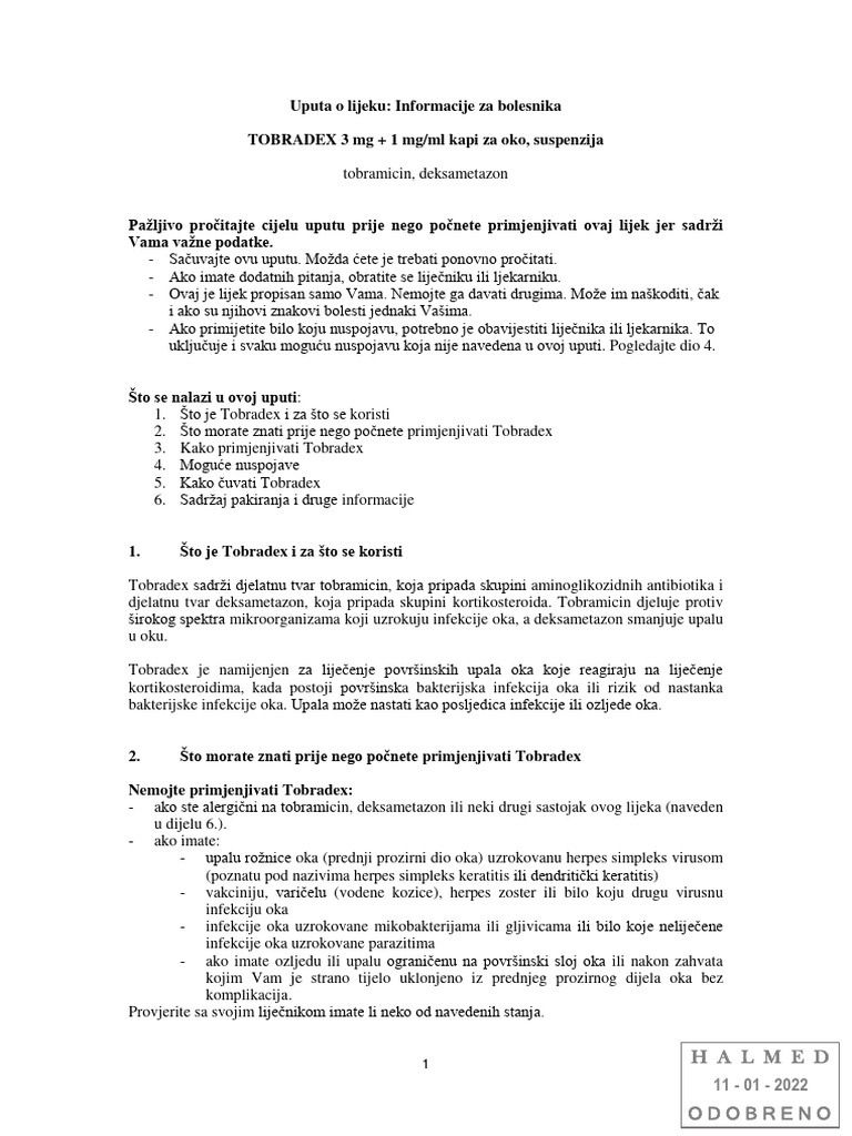 Tobradex Kapi Za Oko PIL | PDF