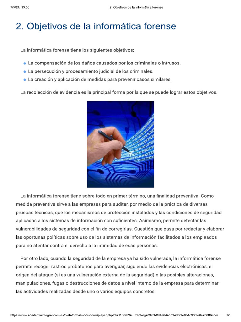 2. Objetivos de la informatica forense | PDF