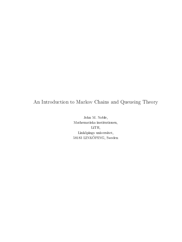 Markov Chains Queueing | PDF | Stochastic Process | Probability Theory