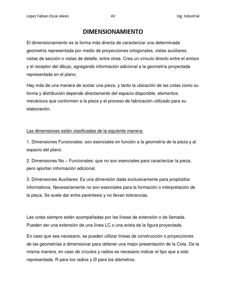 Guía de Dimensionamiento en Dibujo Técnico | PDF | Tecnología