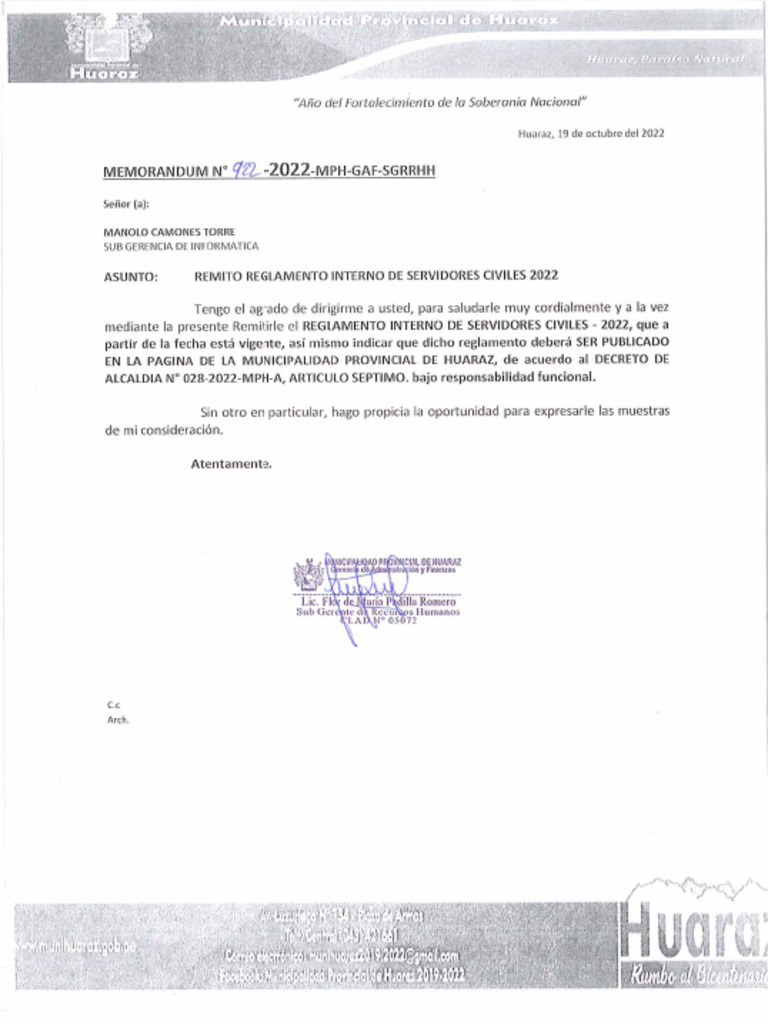 Reglamento Interno de Servidores Civiles Ris 2022 | PDF