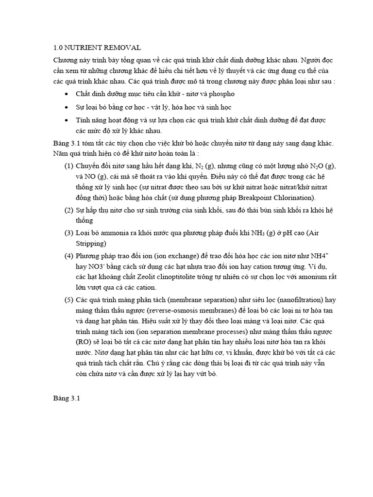 Chapter 3 - Overview of Nutrient Removal Processes | PDF