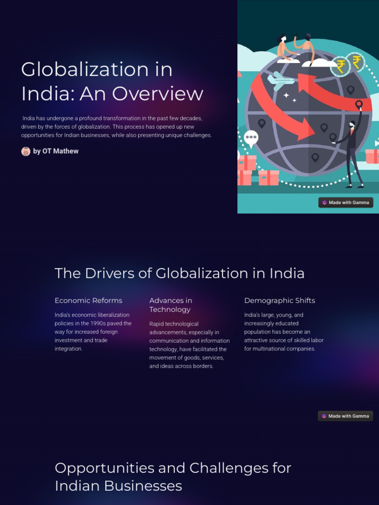 Globalization in India An Overview | PDF | Globalization | Outsourcing