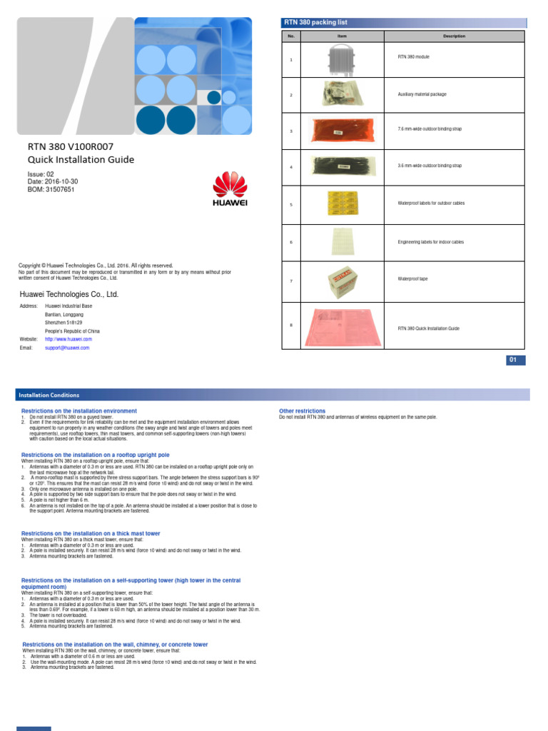 Quick Installation Guide - RTN380 | PDF | Electrical Connector ...