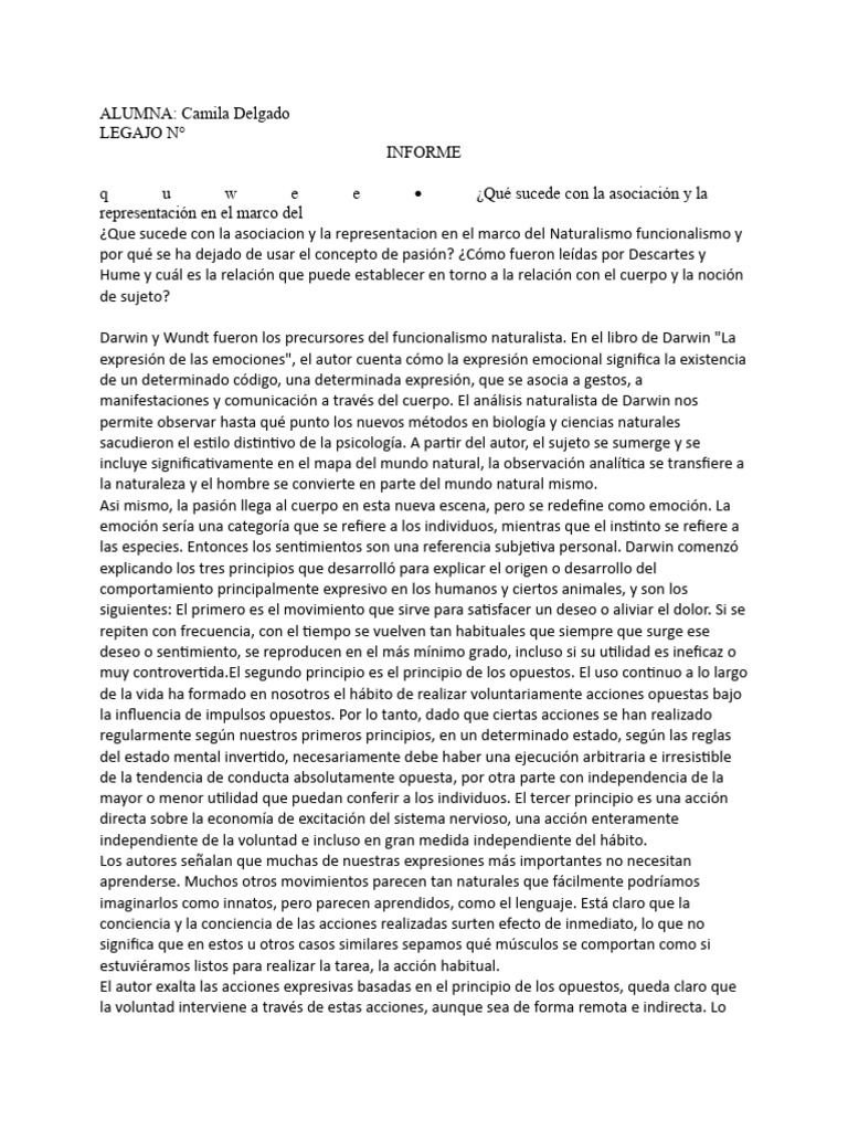 Informe Parcial Definitivo | PDF | David Hume | René Descartes