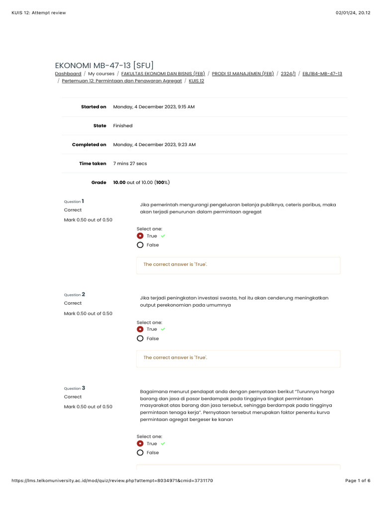 Kuis Ekonomi: Permintaan dan Penawaran | PDF