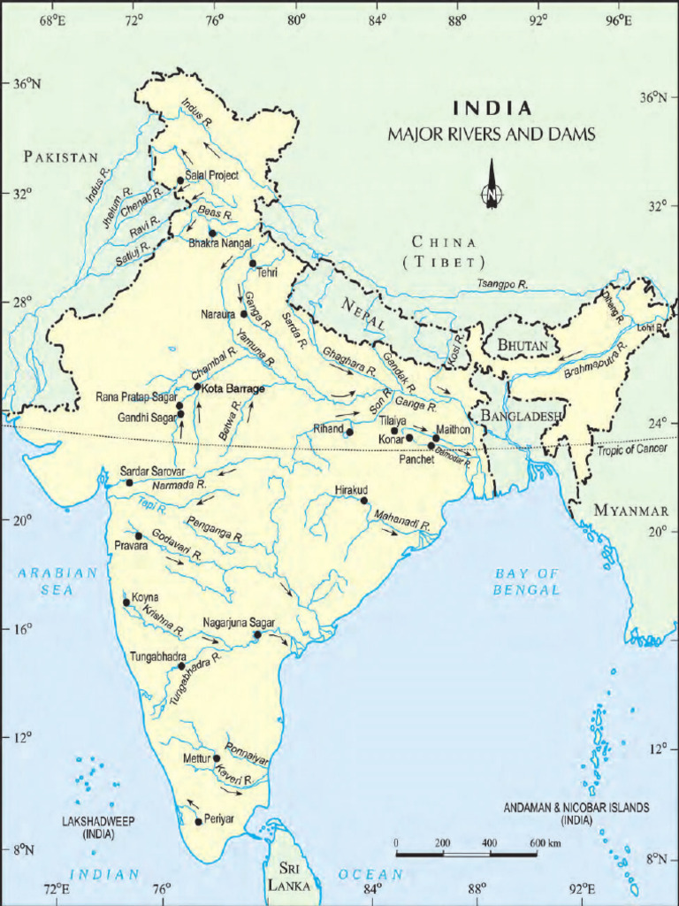India Major Rivers and Dams | PDF