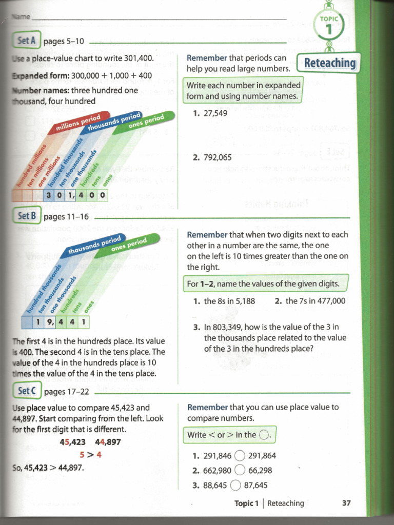 Envision 2.0 Math Reteaching1 | PDF