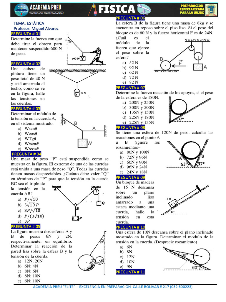 Tema 04-Estática (1) | Descargar gratis PDF | Tensión (Física) | Física Aplicada e ...
