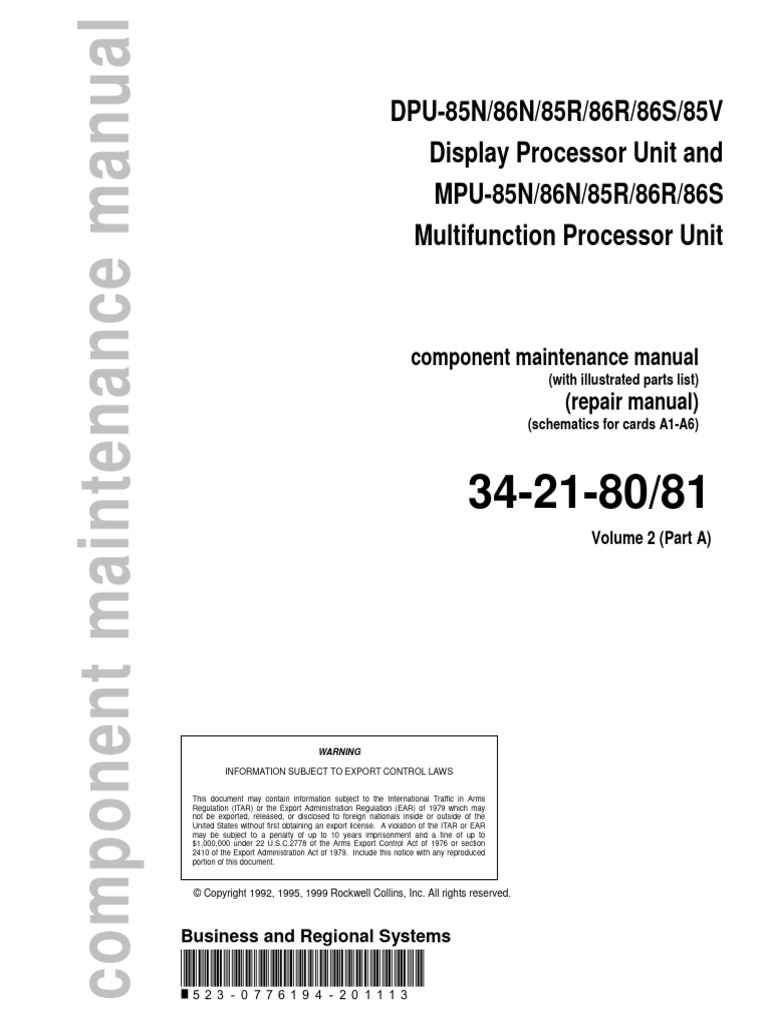 DPU-85N/86N/85R/86R/86S/85V Display Processor Unit and MPU-85N/86N/85R ...