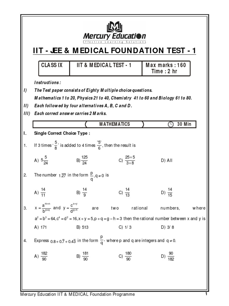 9th Class Test Paper | PDF | Atomic Orbital | Cell (Biology)