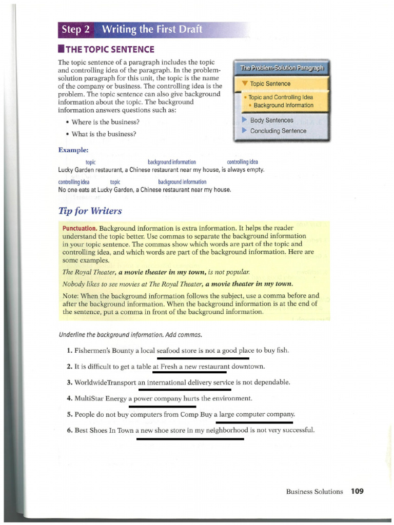 Topic Sentence | PDF