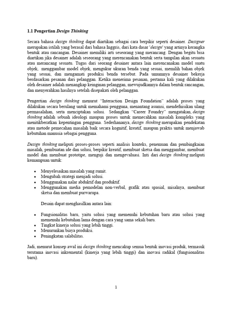 Tugas Makalah Design Thinking | PDF | Seni