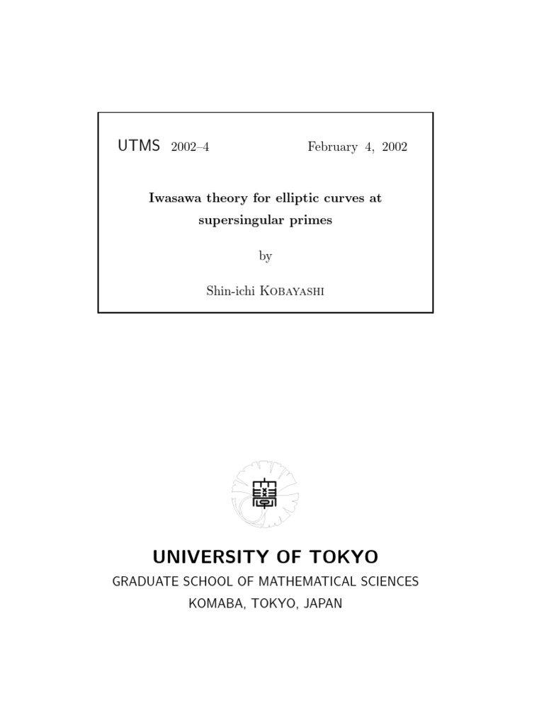 Iwasawa Theory of Elliptic Curves at Supersingular Primes - Complete ...