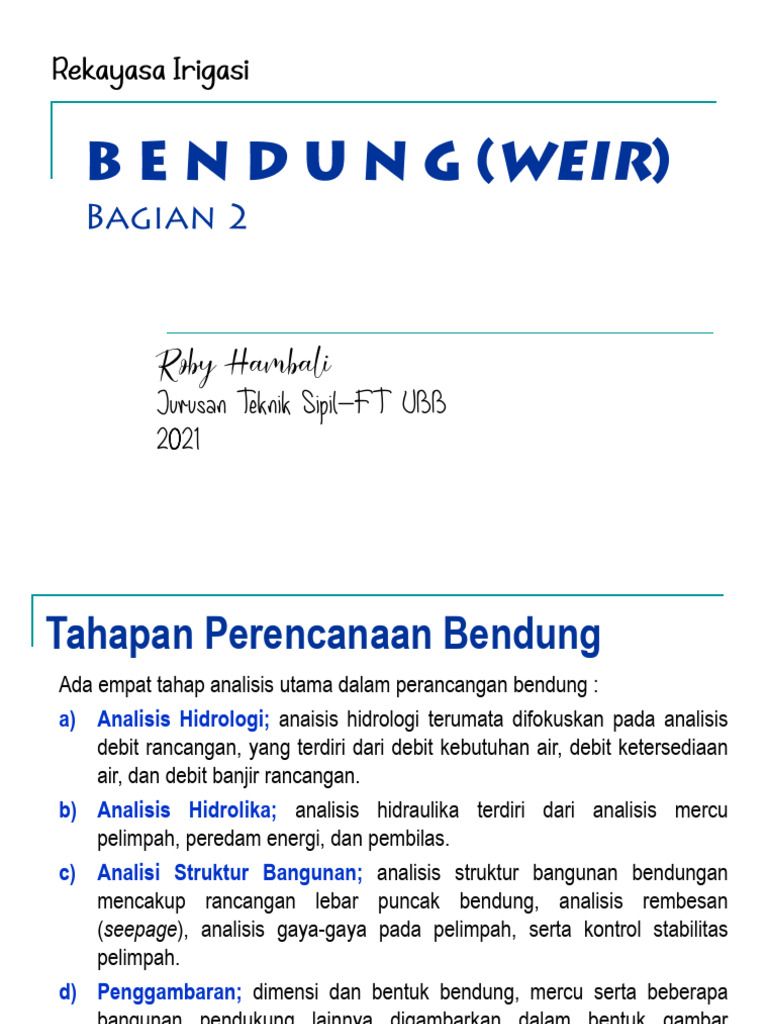 11-Perencanaan Bendung | PDF