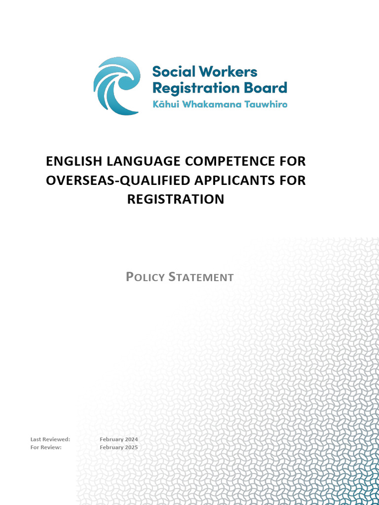 SWRB English Language Competence Policy Statement 13.02.24 WEB 1 | PDF ...