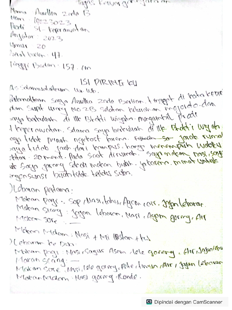 Isi Piring, Aurellia Zada B, 10223023 | PDF