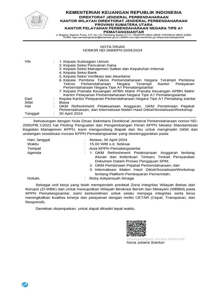 GKM Refreshment Pelaksanaan Anggaran, GKM Pembinaan Pejabat Perbendaharaan, Dan Internalisasi ...