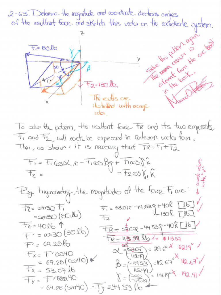 Hibbeler - Engineering Mechanics Statics - Chapter - 2 - P2.63 | PDF