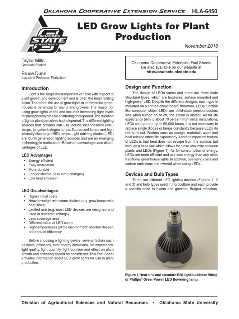 Led Grow Lights For Plant Production Hla 6450 | PDF | Light Emitting Diode | Incandescent Light Bulb