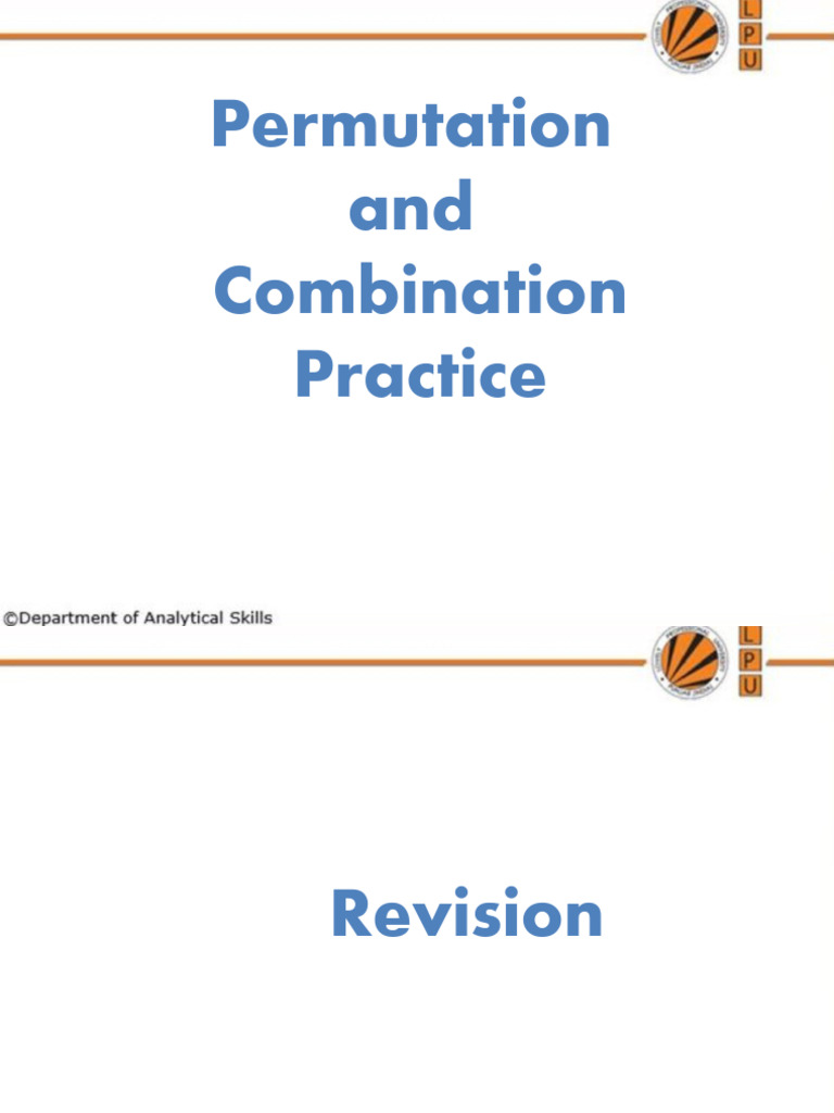 5 Permutaion Combination | PDF | Permutation | Mathematical Concepts