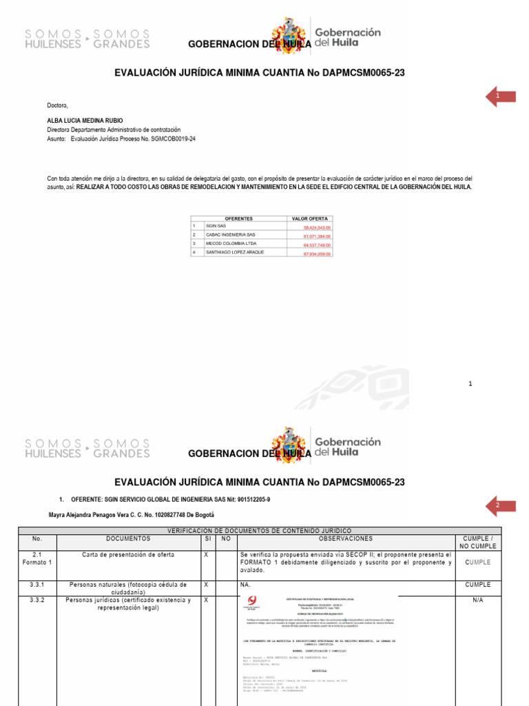 informe evaluacion - JURIDICA FINAL SEPTIMO PISO | Descargar gratis PDF | Documento de identidad ...