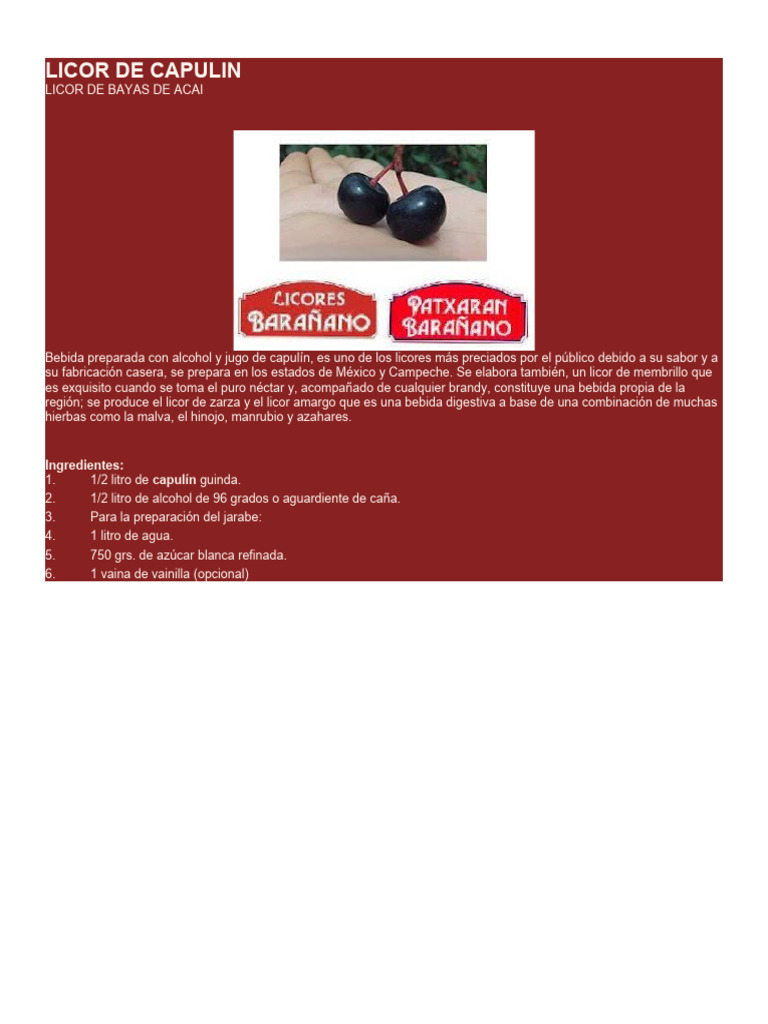 Licor de Capulin | PDF