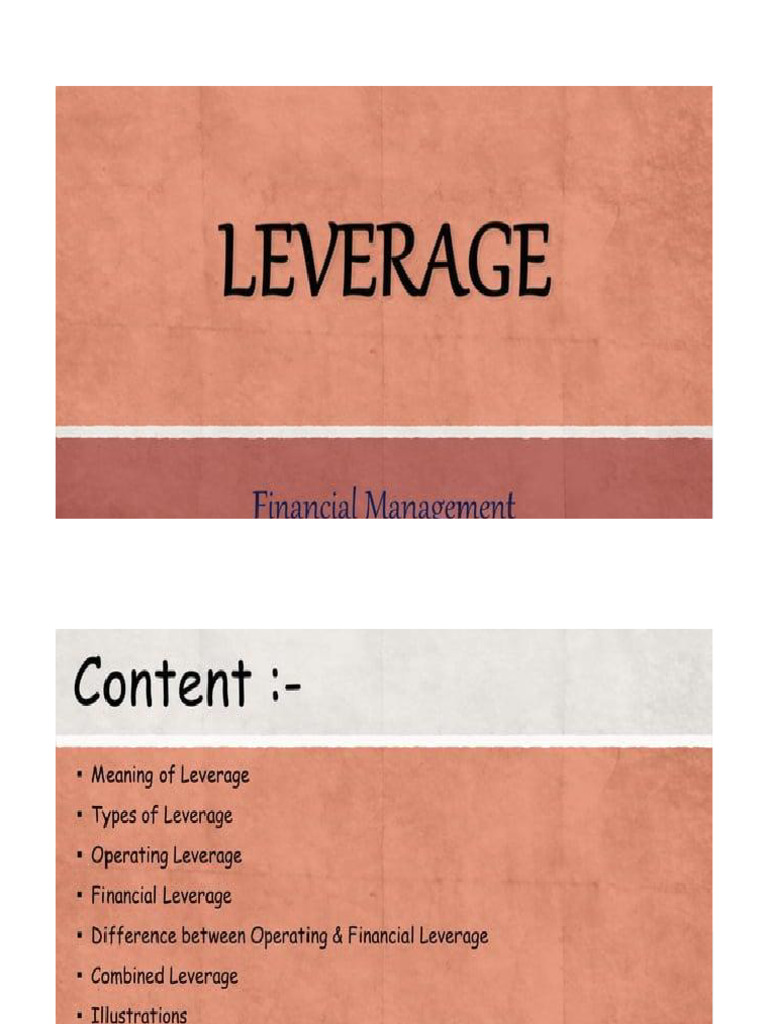LEVERAGE | PDF