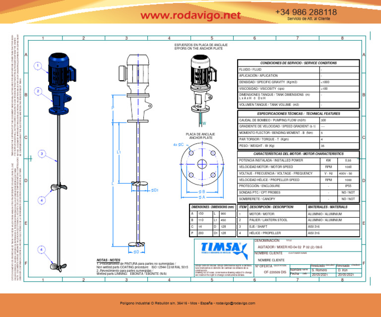 Agitador HD 04 P 02 Timsa | PDF