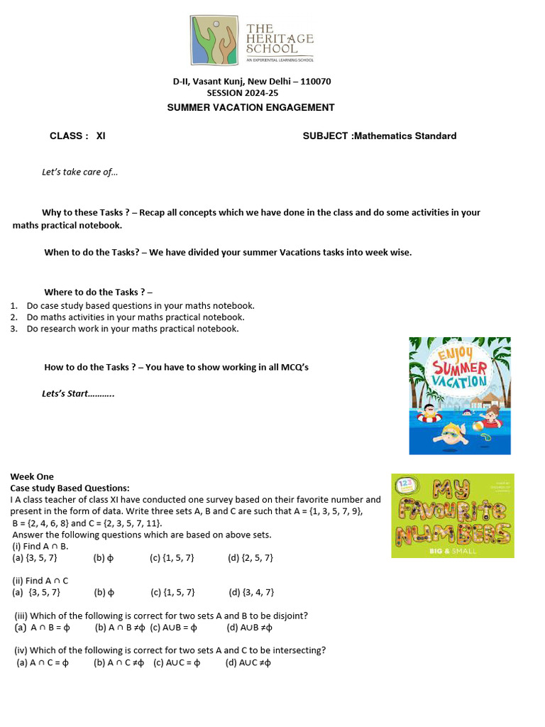 Summer Math Engagement Tasks for XI | PDF | Trigonometry | Angle