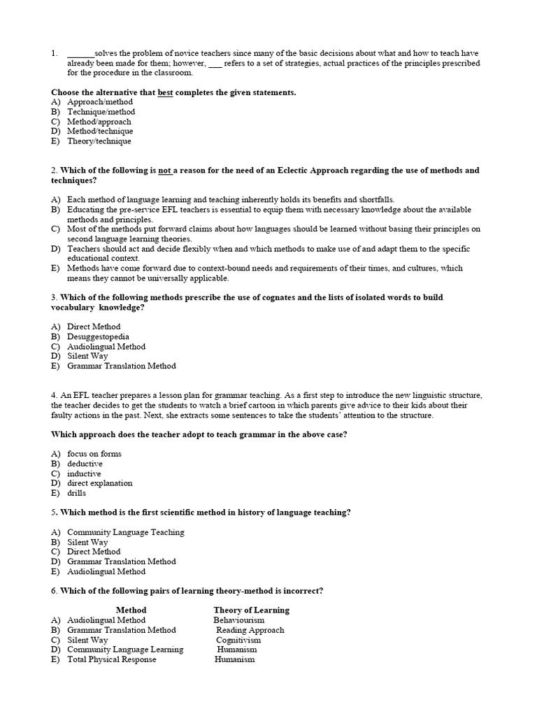 FINAL QUESTIONS güncel hali | PDF | Second Language Acquisition ...