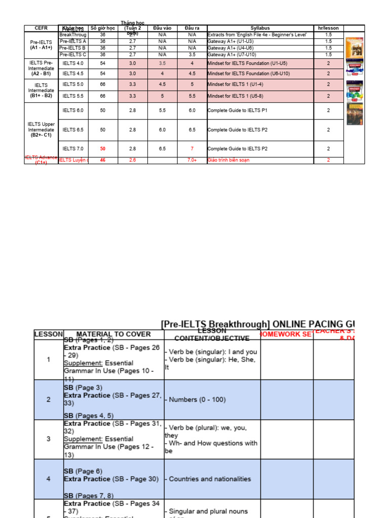 New IELTS Programme Pacing Guide | PDF | Grammatical Number | Plural