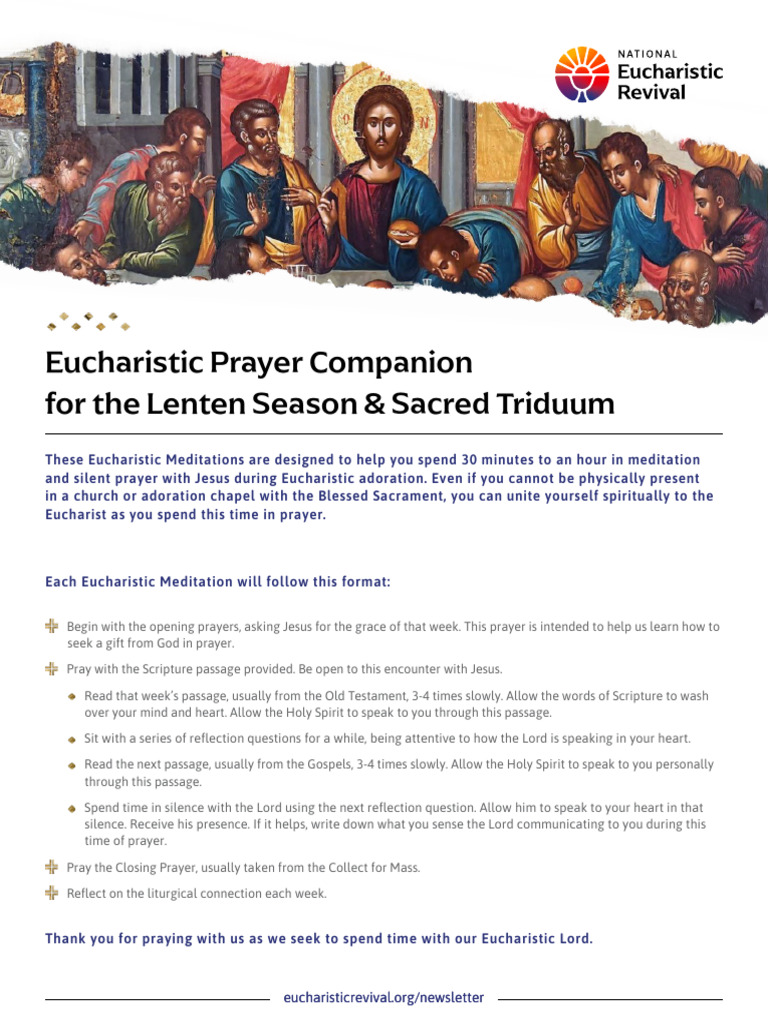 Eucharistic Prayer Companion For Lent and Triduum | PDF | Eucharist | Jesus