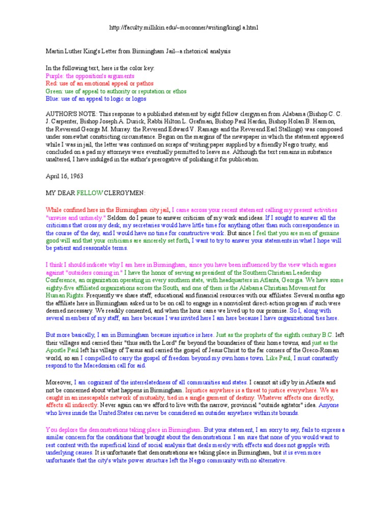 Letter From Birmingham Jail | PDF | Racial Segregation | Conscience