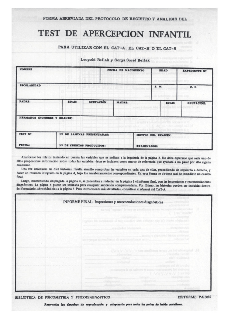 Protocolo de TAT y CAT | PDF
