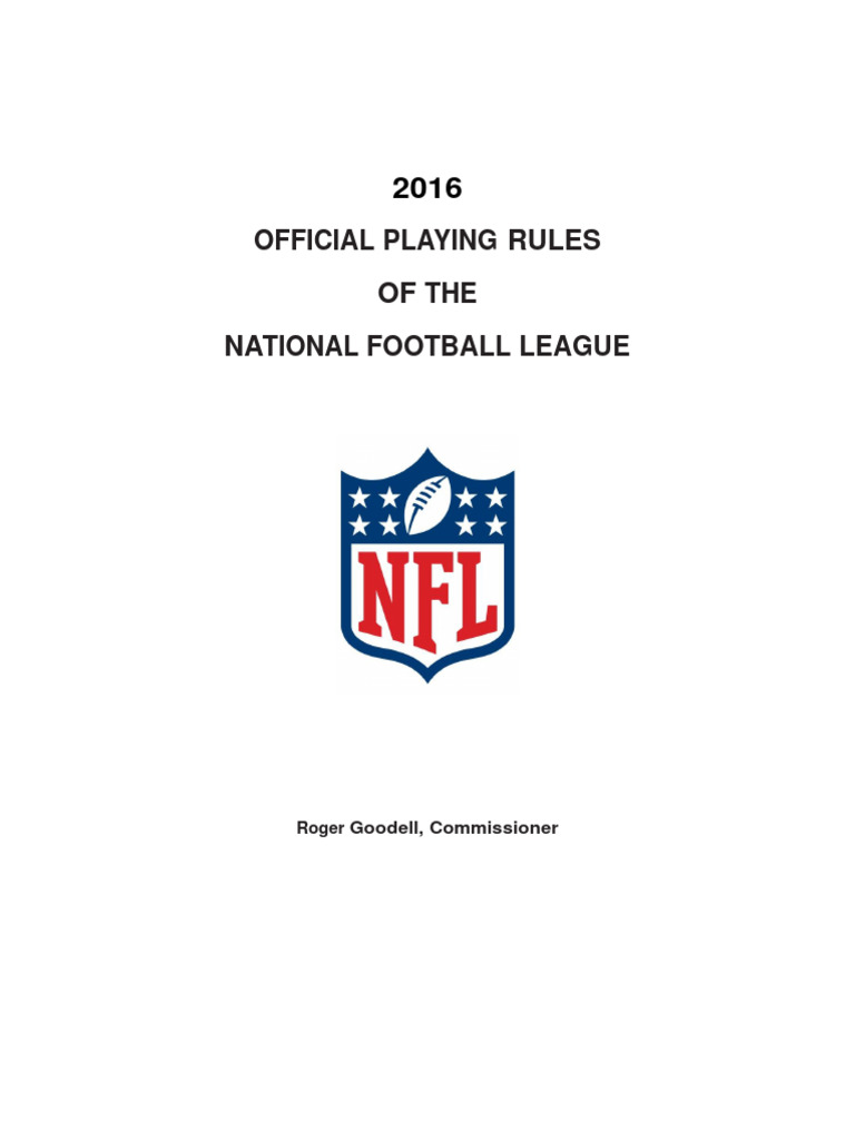 NFL Rule Book - 2016 | PDF | Gridiron Football | Sports Rules And ...