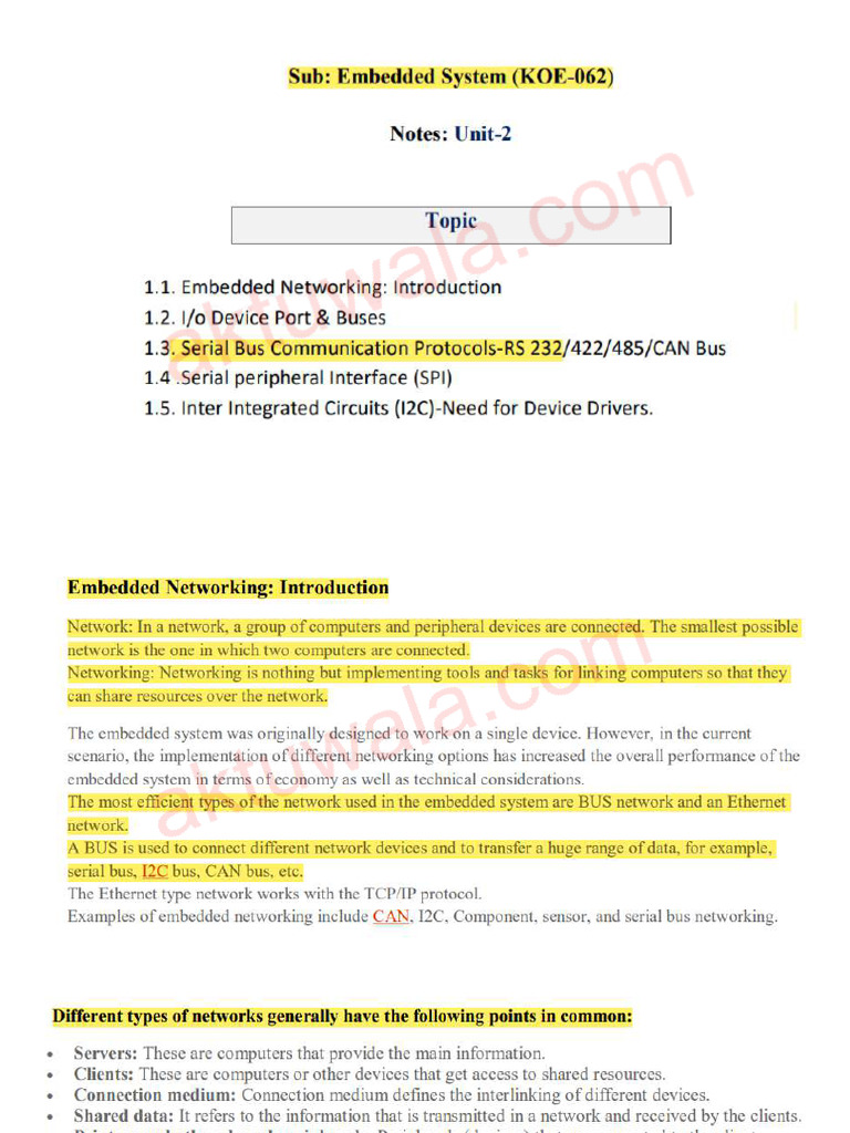 1718170118-Embedded System Unit 2 by AKTU WALA (Satyam Sahu) | PDF