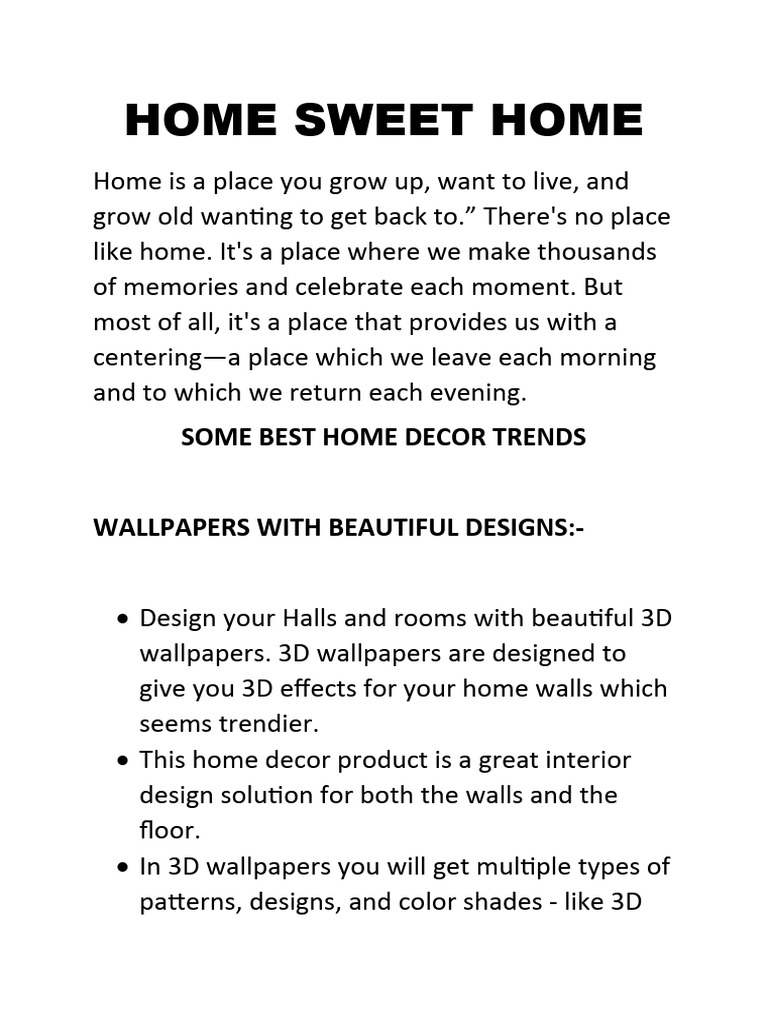 Home Sweet Home | PDF