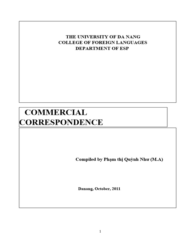 Commercial Correspondence | PDF