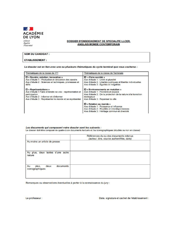 Fiche Page de Garde Oral Bac Amc | PDF