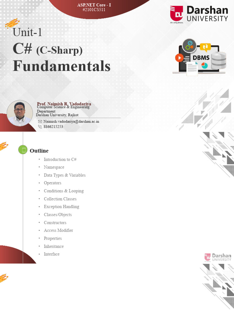 unit 1 | PDF | C Sharp (Programming Language) | Programming